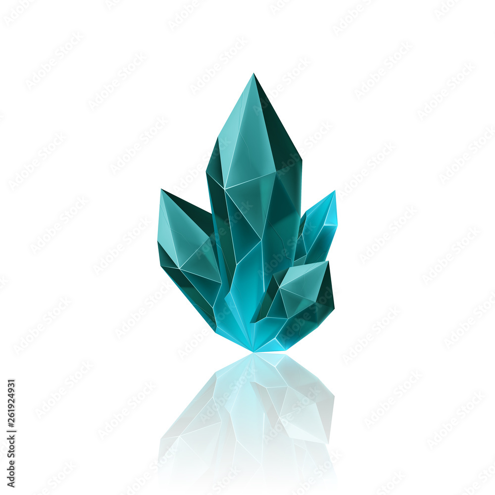 Magic Blue Crystal with Sparkle. Decoration icon for Games. Cartoon ...