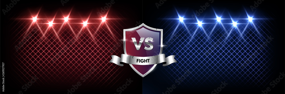 Battle vector banner concept. Competition illustration with glowing ...