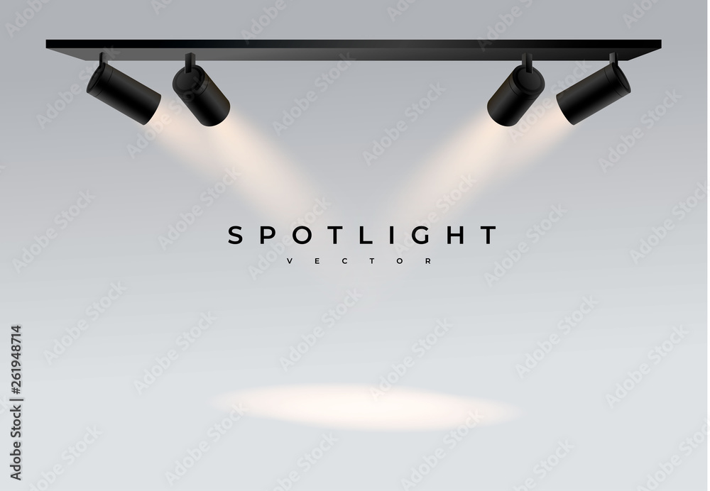 Four black moderns. Shine into place. spot. Spotlights with white light ...