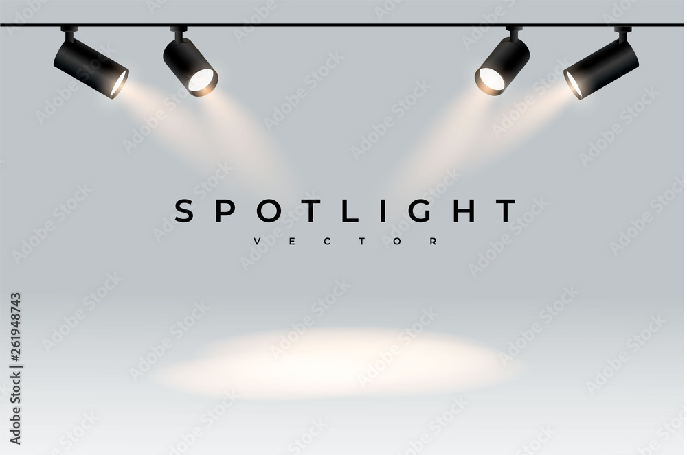 Four black moderns. Shine into place. spot. Spotlights with white light ...