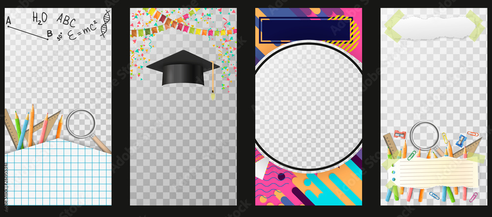 Studying, mobile app templates concept. Modern UX, UI screen for mobile ...