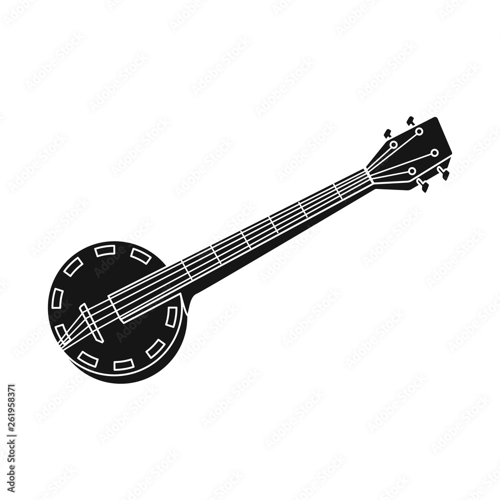 Vector illustration of banjo and musical sign. Collection of banjo and ...