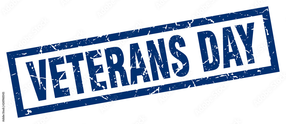 square grunge blue veterans day stamp Stock Vector | Adobe Stock