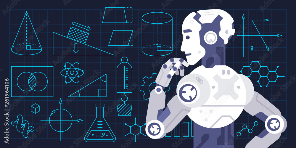 Colorful vector illustration of machine learning process Stock Vector ...