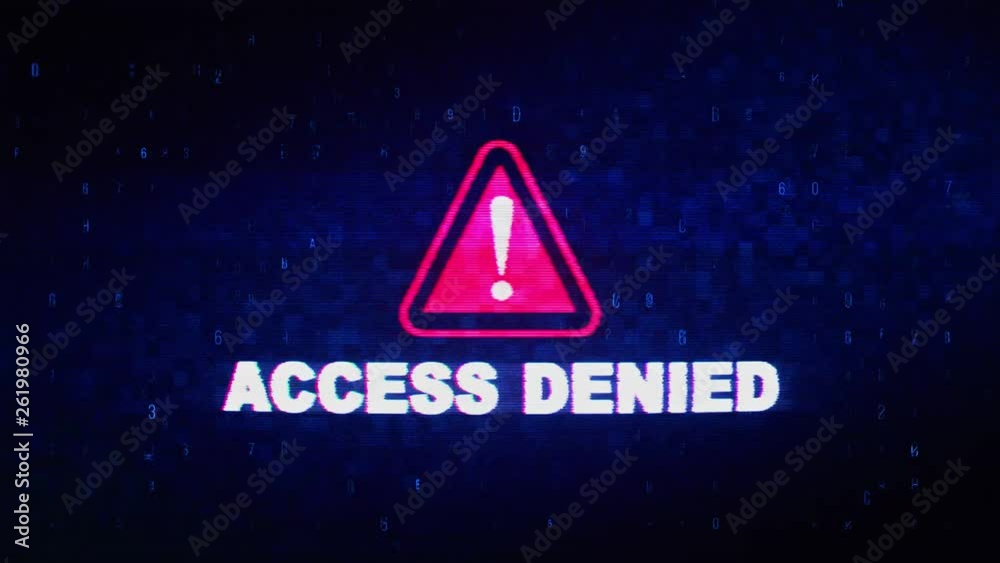 Vidéo Stock Access Denied Text Digital Noise Glitch Effect Tv Screen Loop Background. Login and ...