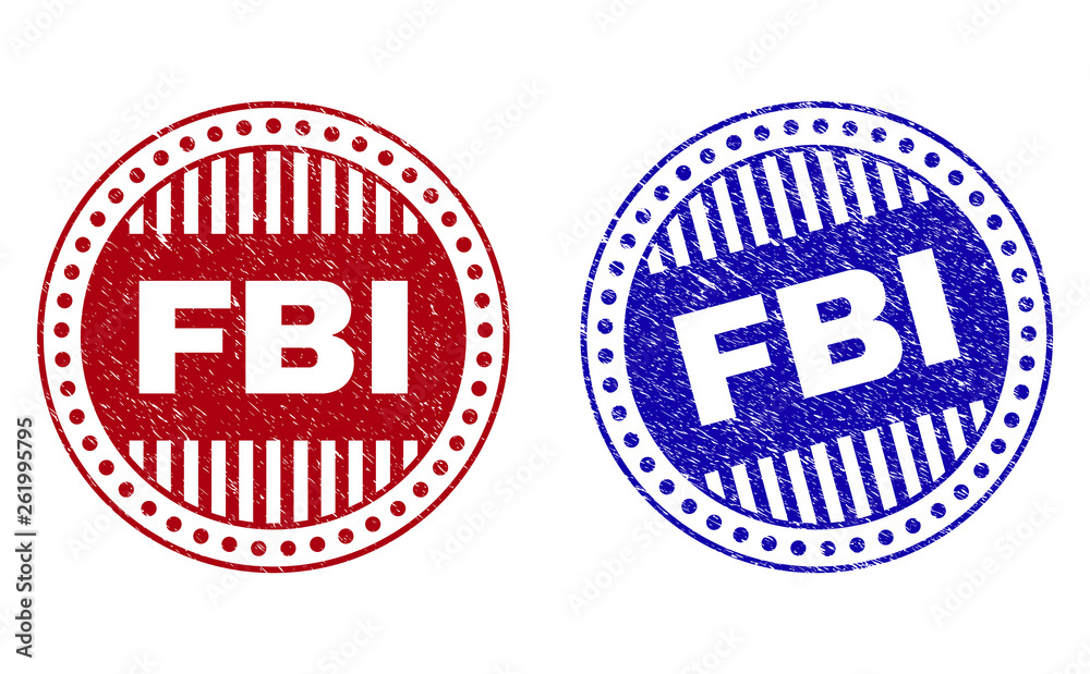 Grunge FBI round stamp seals isolated on a white background. Round ...