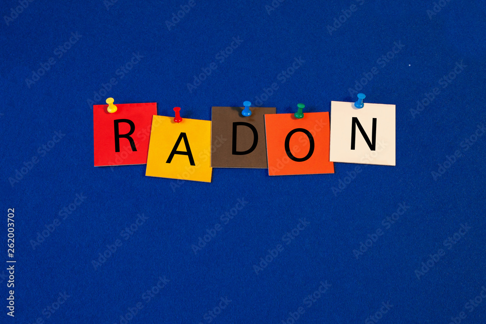 Radon – one of a complete periodic table series of element names ...