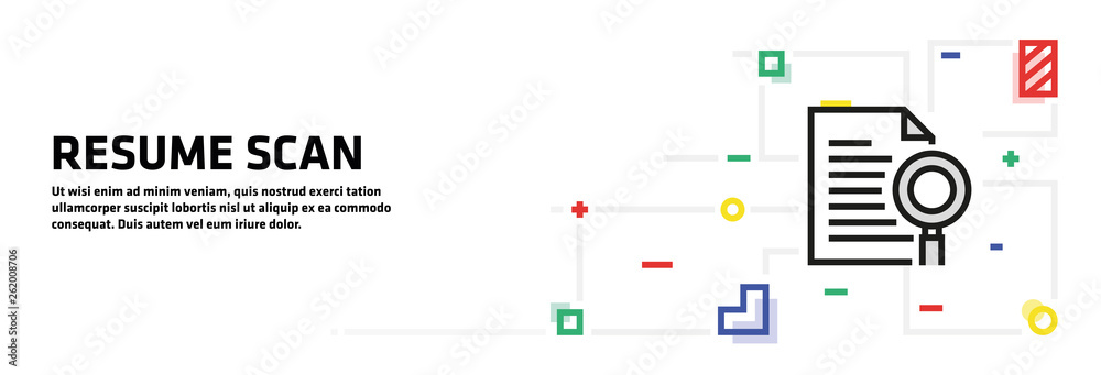 Resume Scan Banner Concept Stock Vector | Adobe Stock