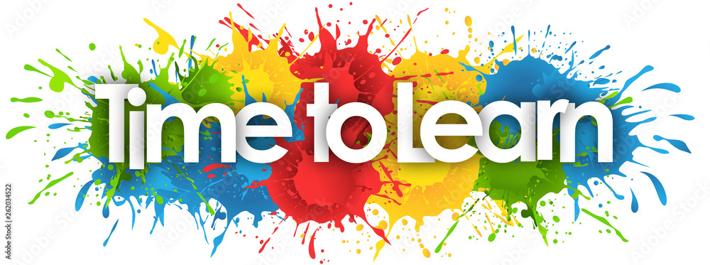 time to learn word in splash’s background Stock Illustration | Adobe Stock