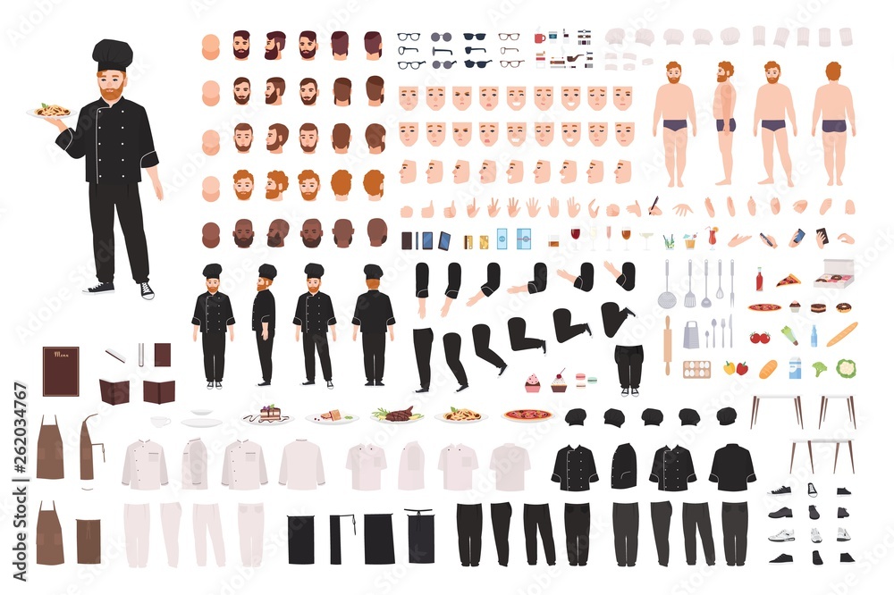 Chef, cook, culinary worker, kitchen staff DIY set or creation kit ...