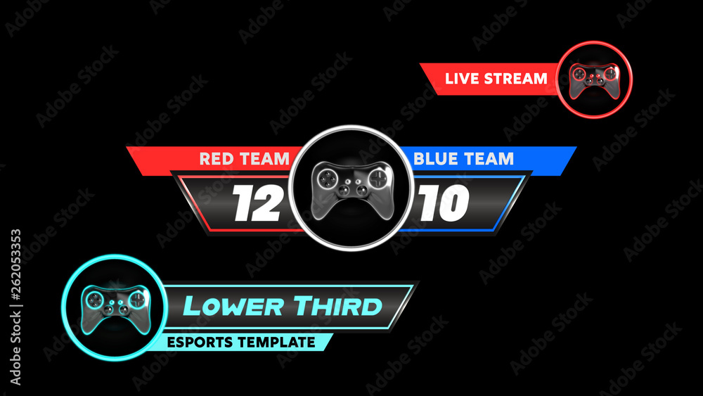 eSports Gaming Lower Thirds Stock Template | Adobe Stock