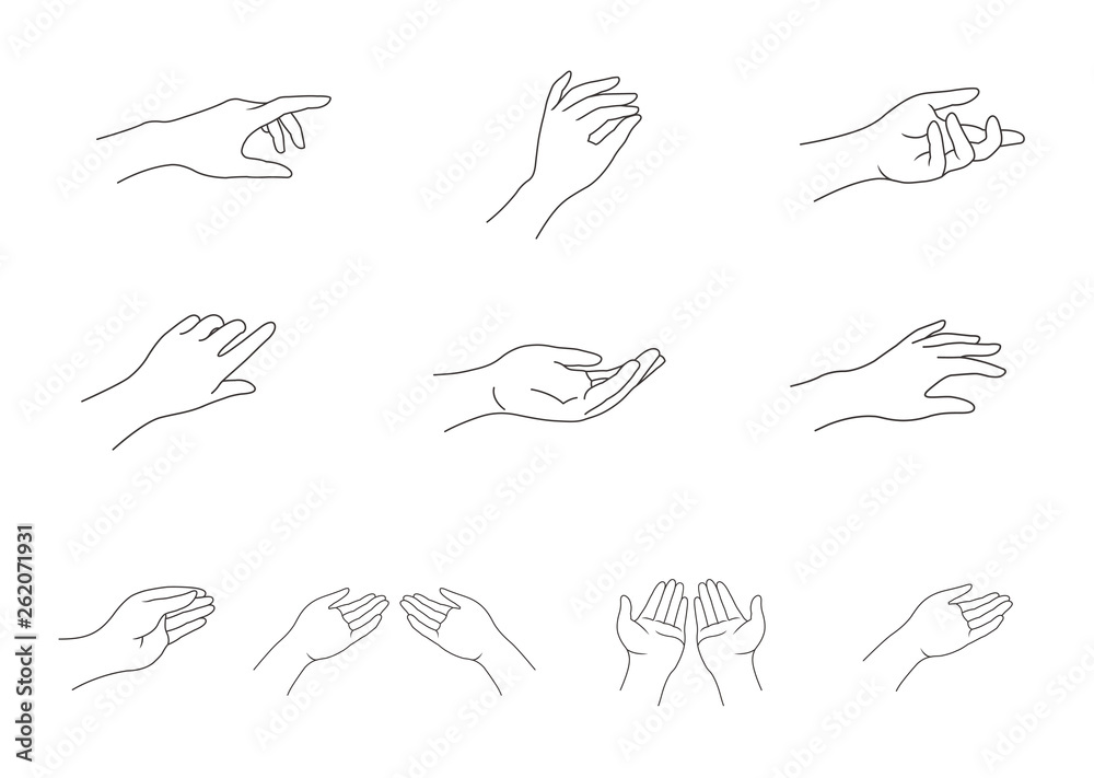 Line design elements of hand. Logo for packaging Stock Vector | Adobe Stock