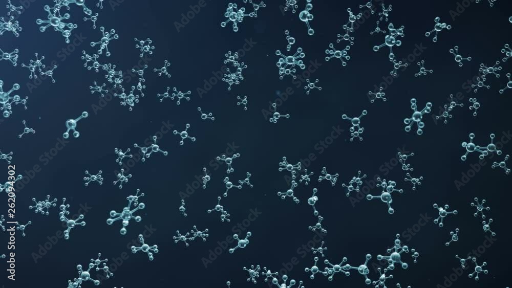 3D animation molecule structure. Scientific medical background with ...
