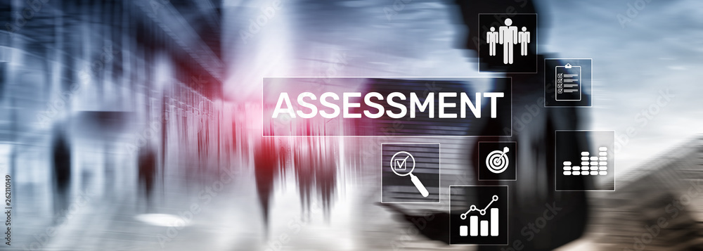 Business banner. Assessment Evaluation Measure Analytics Analysis ...