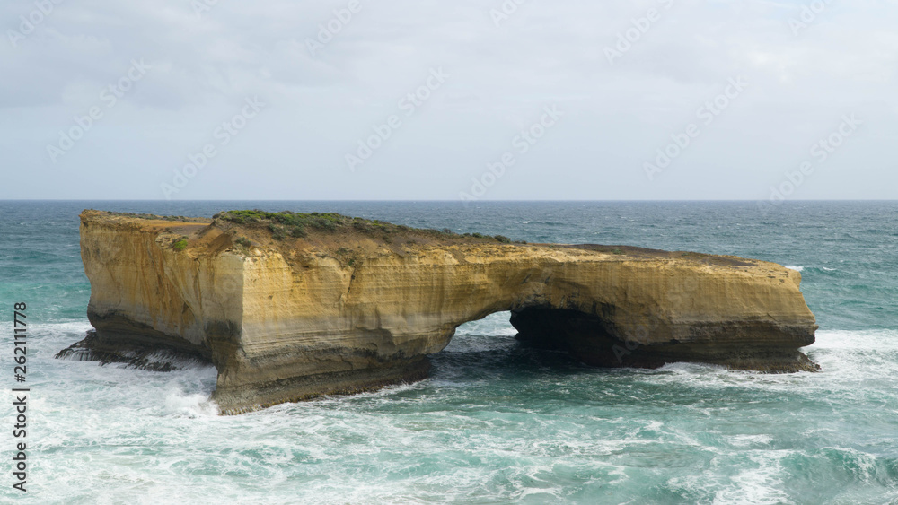 Famous London Arch - natural stone arch, one of many rock formations ...