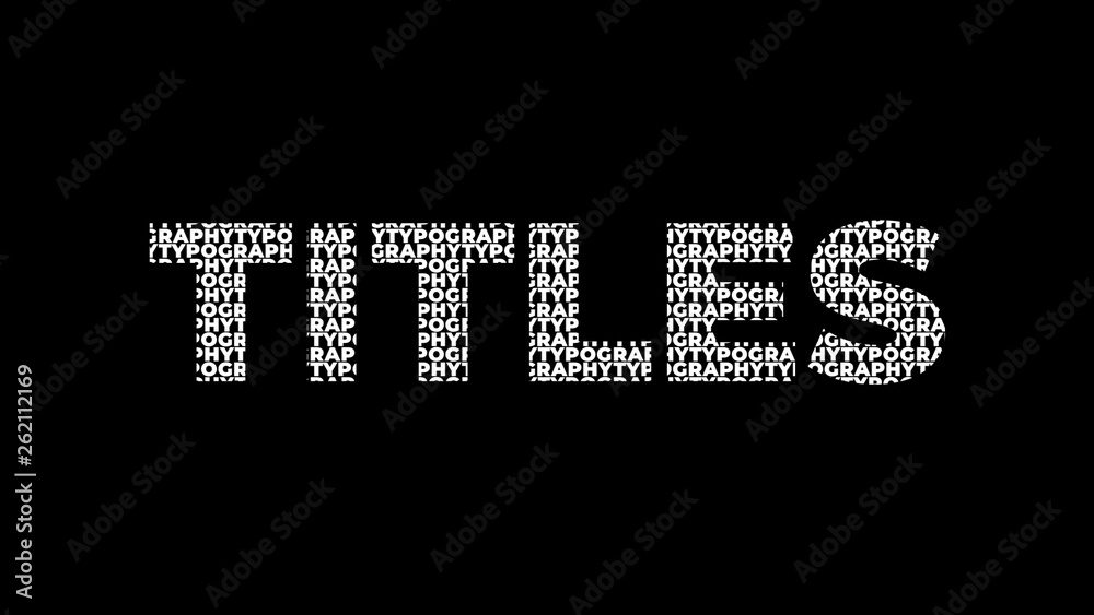 Typography as Imagery Title Stock Template | Adobe Stock