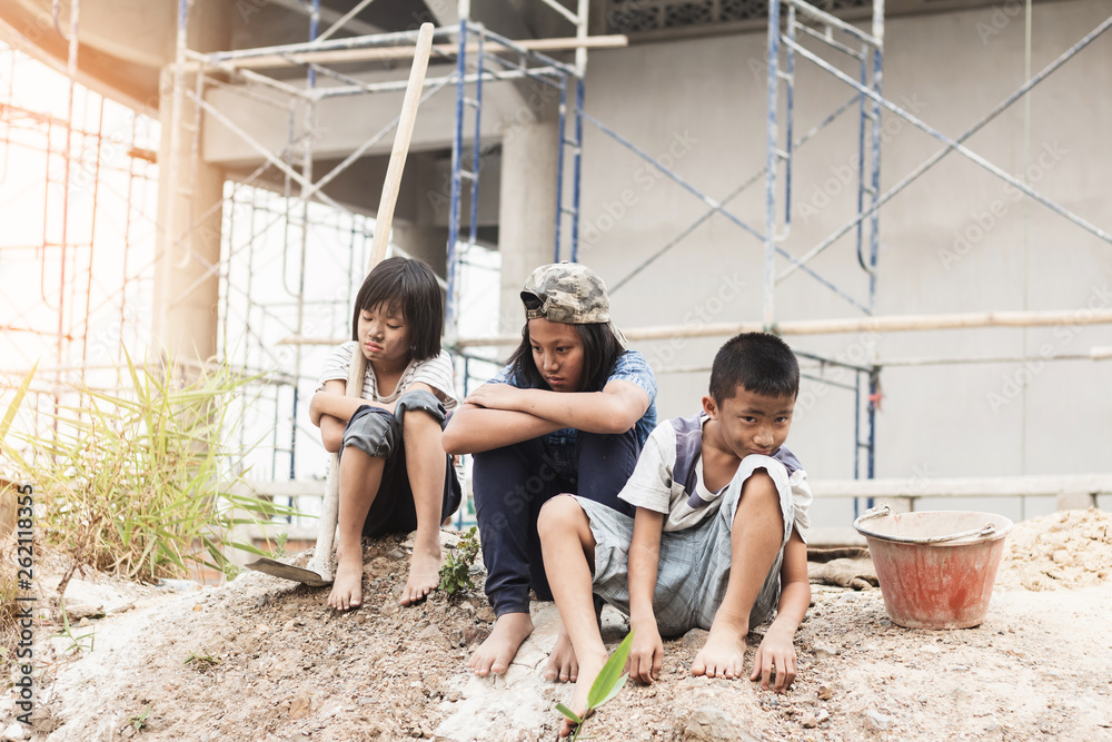 young homeless despair children form dirty and poverty Stock Photo ...