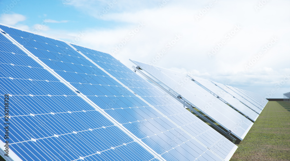 3D illustration Solar Panels. Alternative energy. Concept of renewable ...