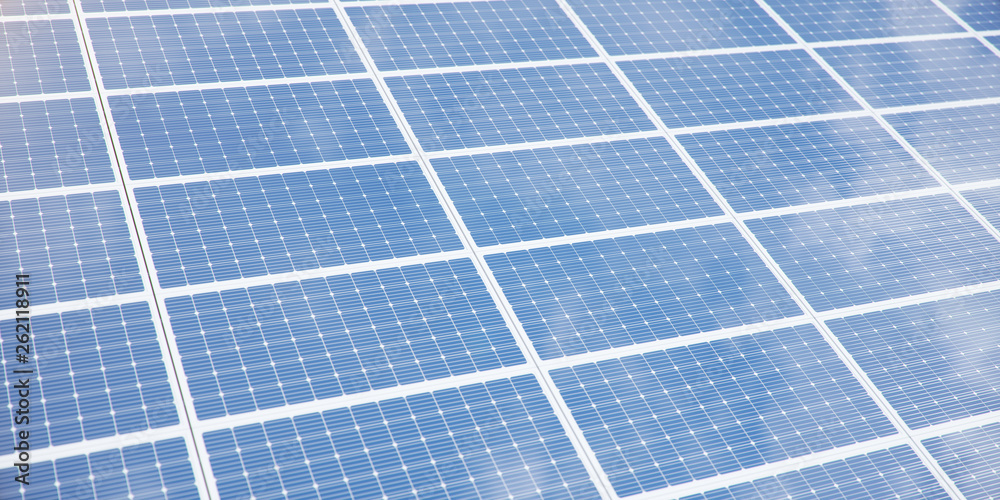 3D illustration solar panels background. Solar panels, photovoltaic ...