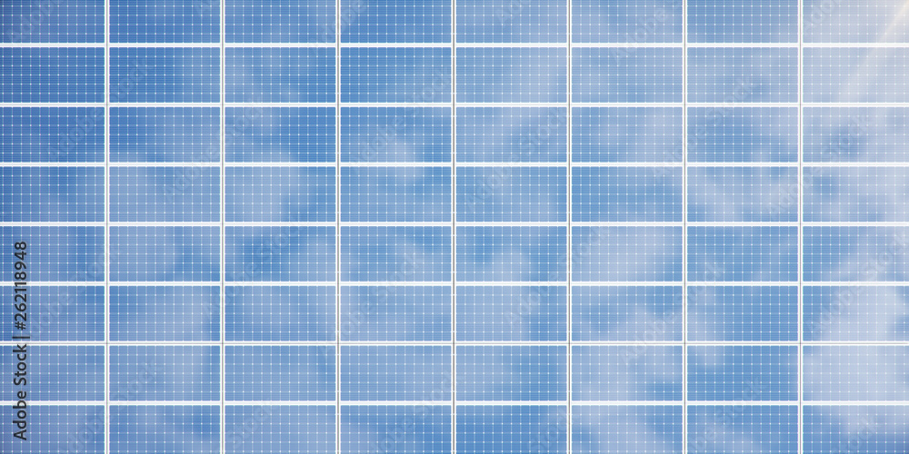 3D illustration solar panels background. Solar panels, photovoltaic ...