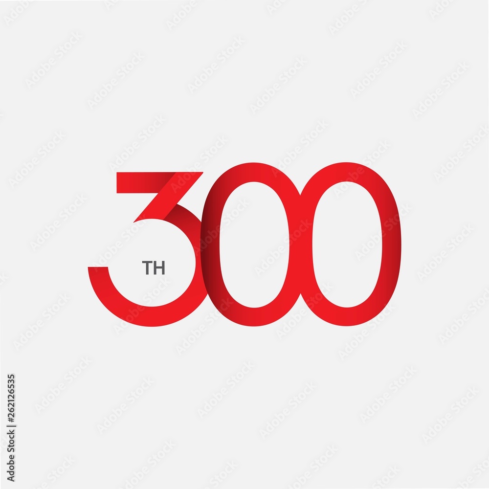 300 th Anniversary Vector Template Design Illustration Stock Vector ...