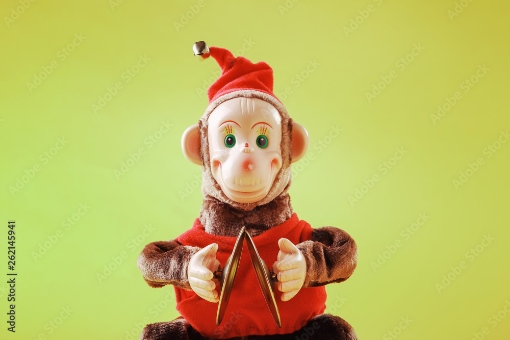 Mechanical monkey toy with cymbals Stock Photo | Adobe Stock