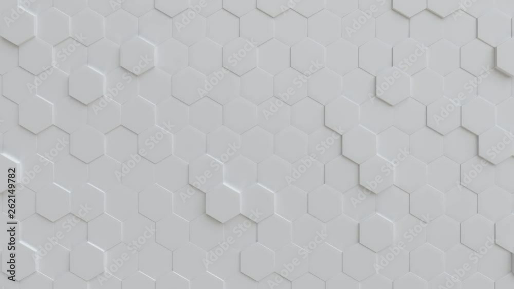 Abstract Hexagon Geometric Surface Loop: light bright clean minimal hexagonal grid pattern ...