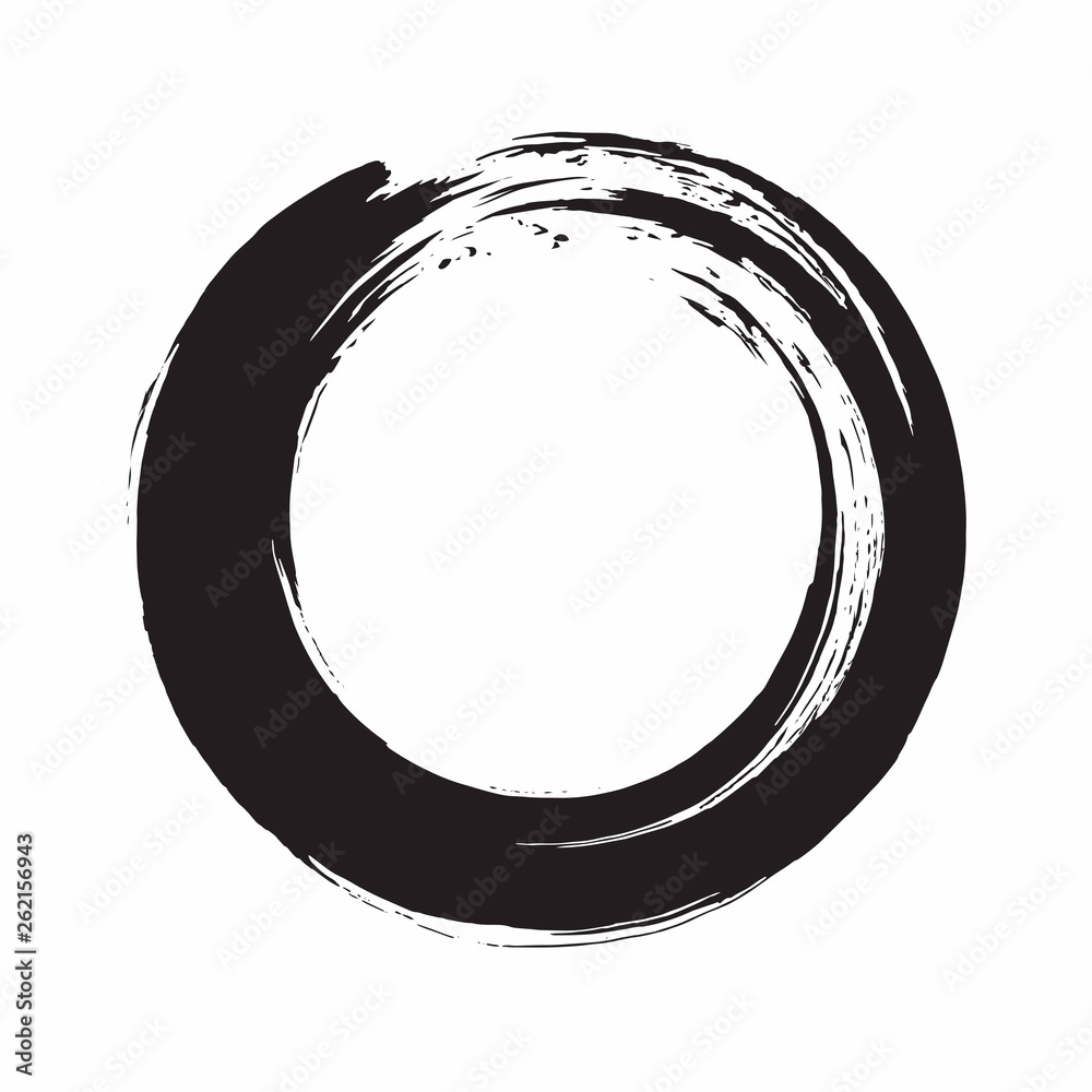 Enso Zen Circle Ink Brush Vector Illustration Stock Vector | Adobe Stock
