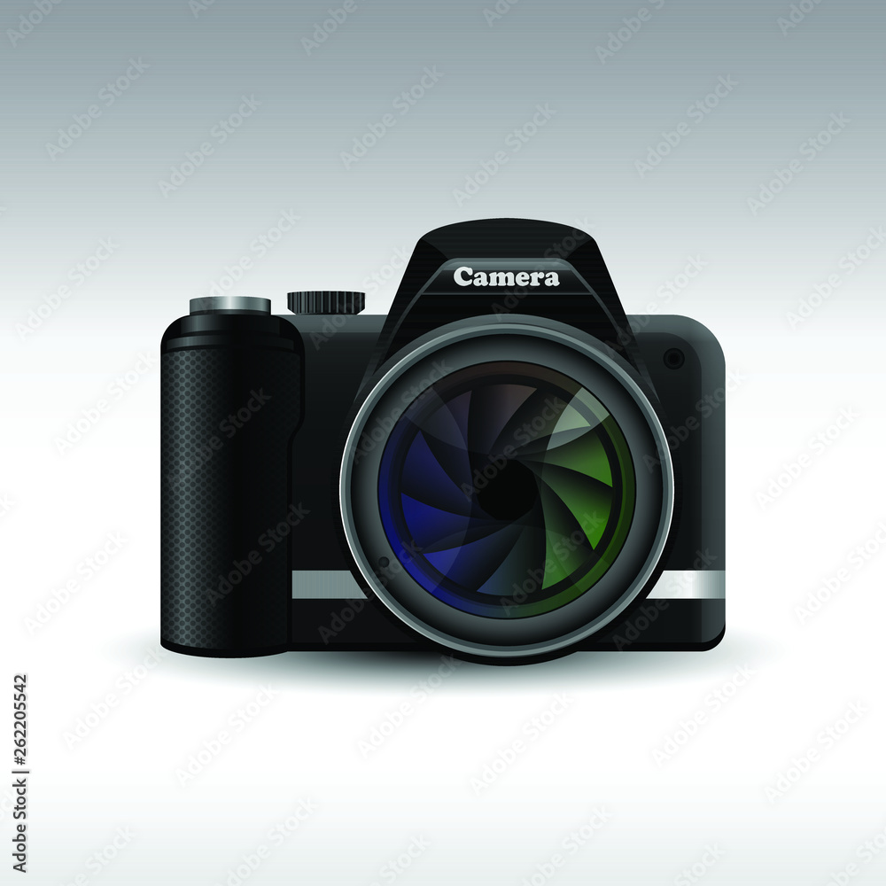 Dslr photo camera vector design illustration isolated on background ...