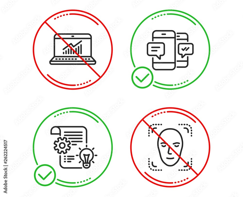 Do or Stop. Online statistics, Cogwheel and Smartphone sms icons simple ...