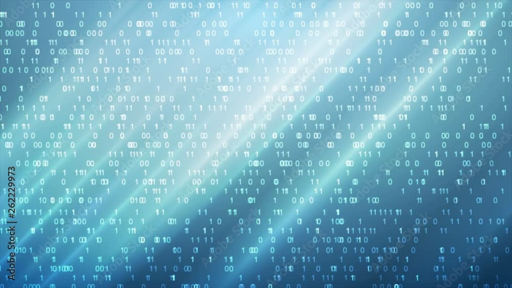 Glowing blue technology binary code motion design. Seamless loop. Video ...
