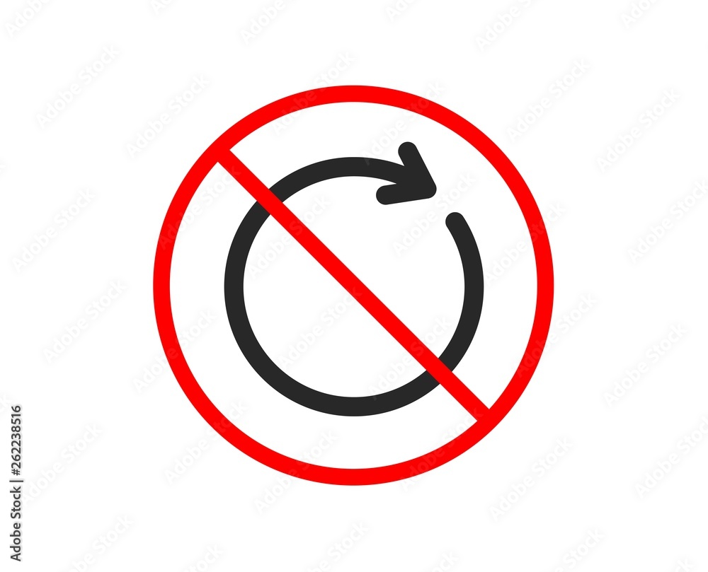 No or Stop. Refresh icon. Rotation arrow sign. Reset or Reload symbol ...