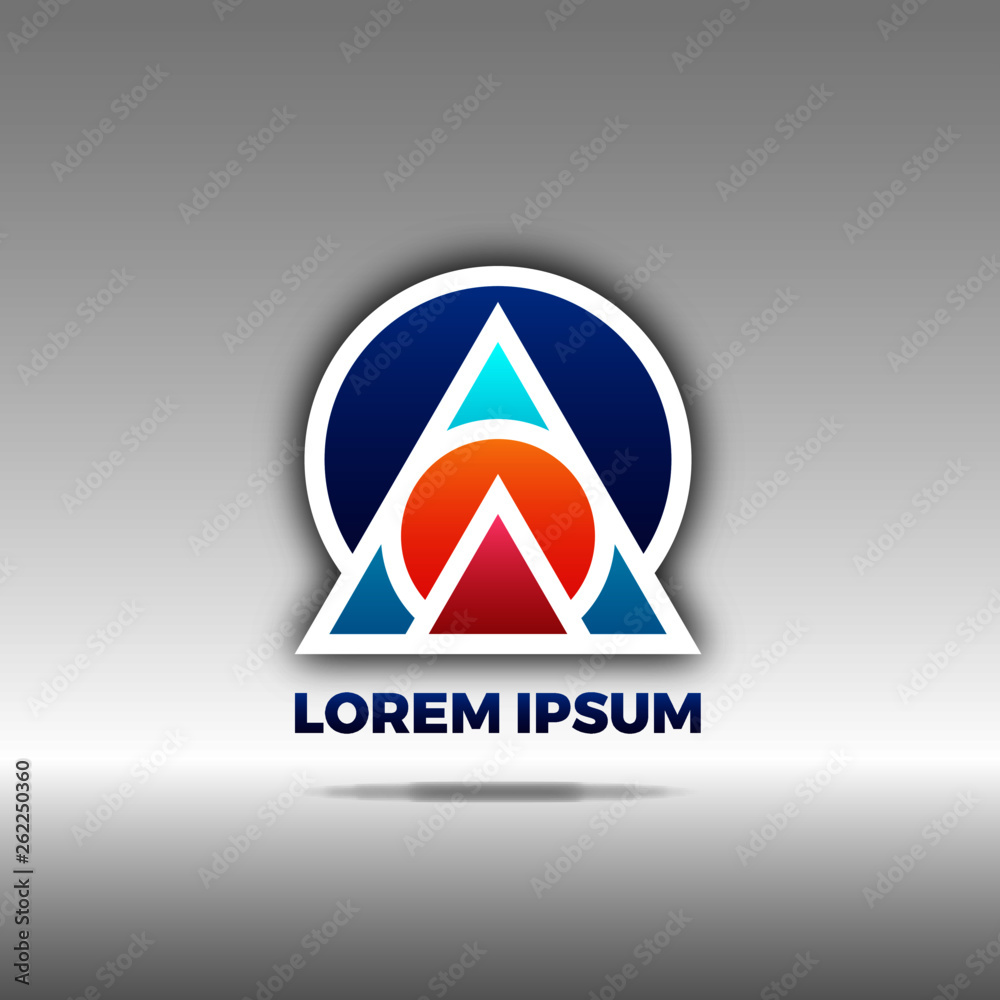 Logo / Marca Triângulos e Círculos Stock Vector | Adobe Stock