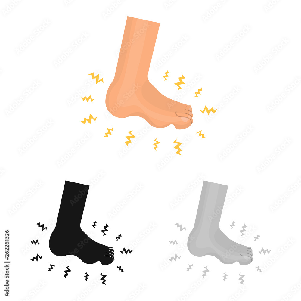 Isolated object of foot and flatfoot sign. Set of foot and anatomy ...