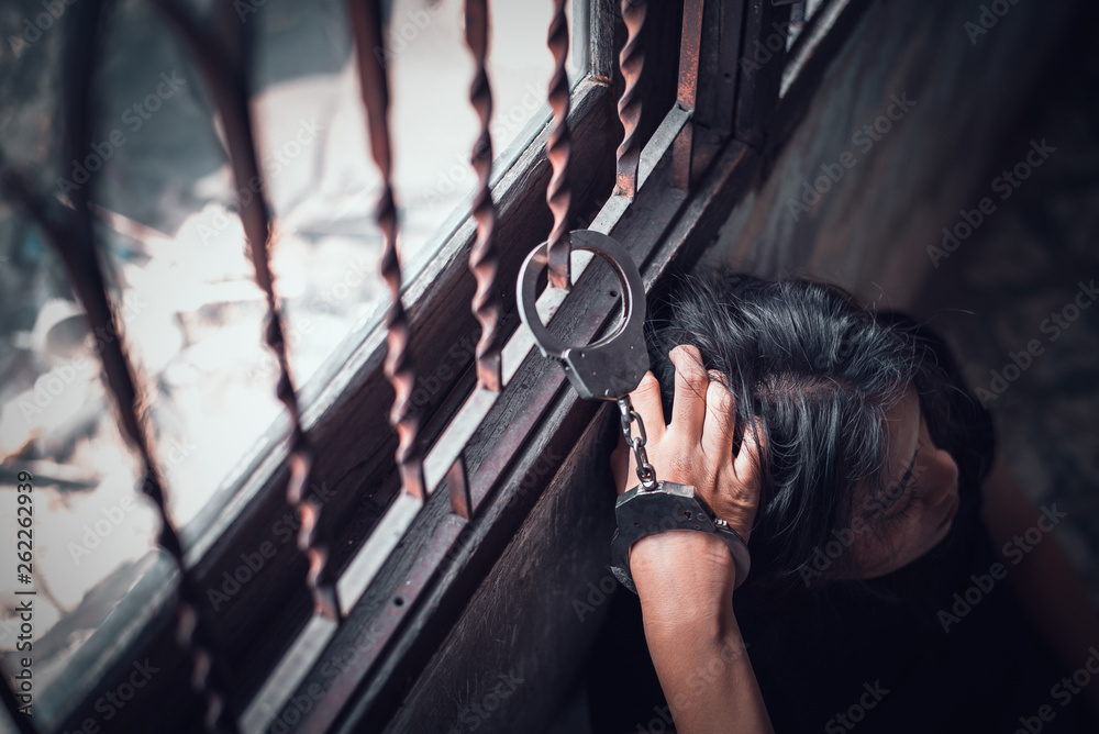 Asian woman get scared human trafficking and trying escape from the ...
