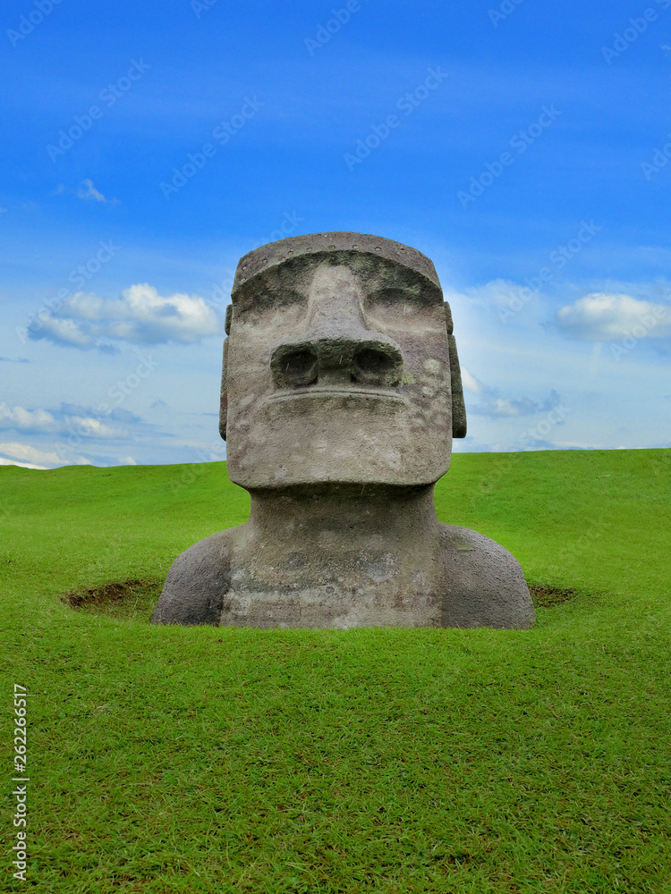 Moai statue replica Stock Photo | Adobe Stock