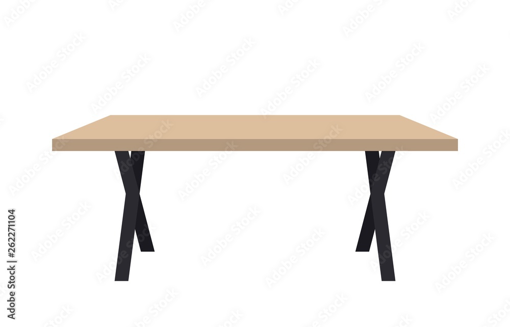 Wooden table. Rectangular shaped table. Template design for ...