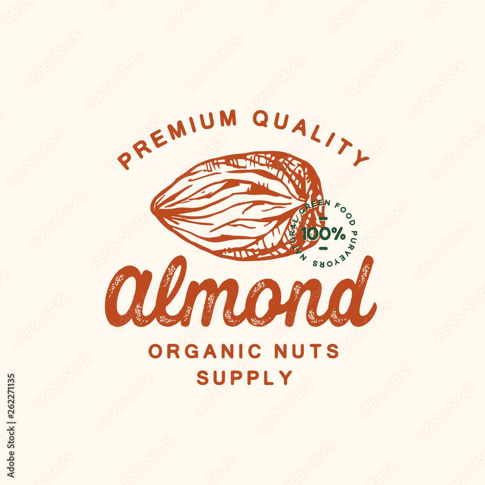Premium Quality Almond Abstract Vector Sign, Symbol or Logo Template ...