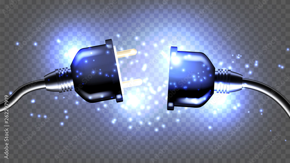 Obraz Disconnected Electrical Plug Vector Realistic 3D Illustration ... Obraz Disconnected Electrical Plug Vector Realistic 3D Illustration ...