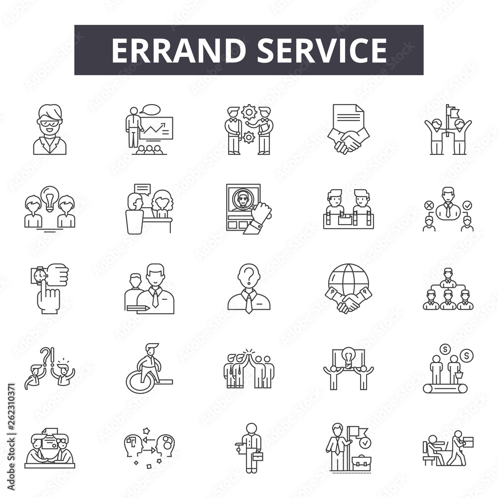 Errand service line icons, signs set, vector. Errand service outline ...