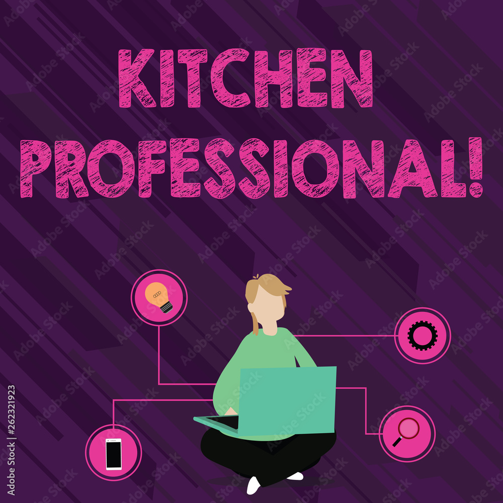 Text sign showing Kitchen Professional. Business photo text equipped to ...
