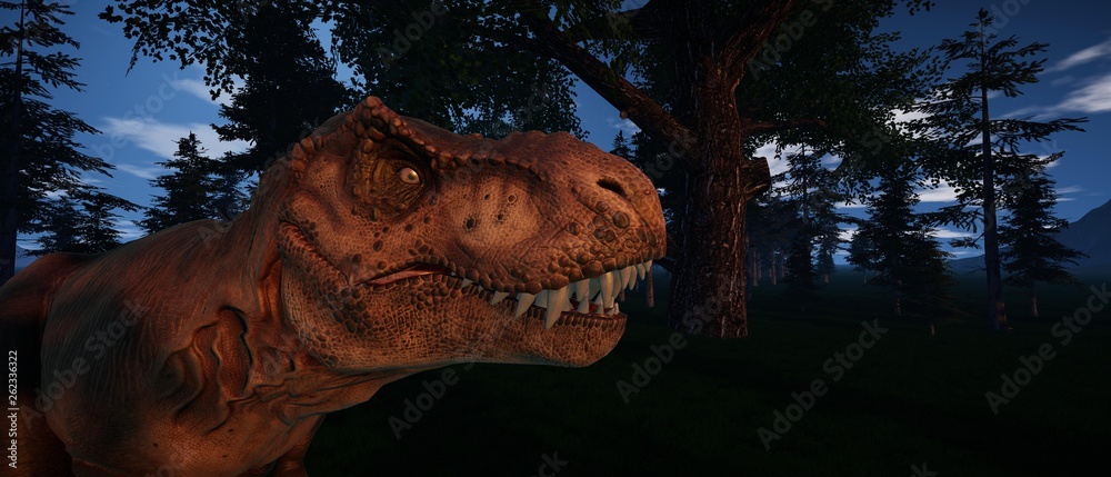 Extremely detailed and realistic high resolution 3D illustration of a T ...
