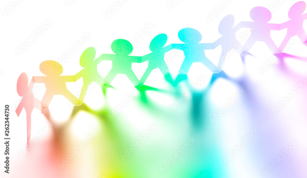 Rainbow people united Stock Photo | Adobe Stock