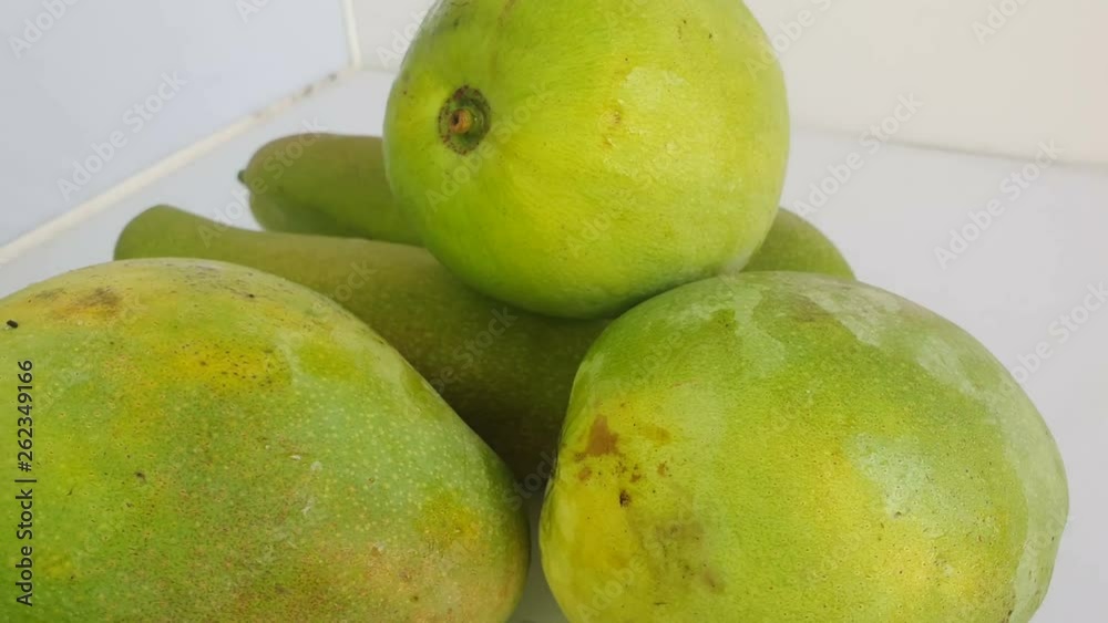 Close up of mangoes on a White background. It is the national fruit of ...