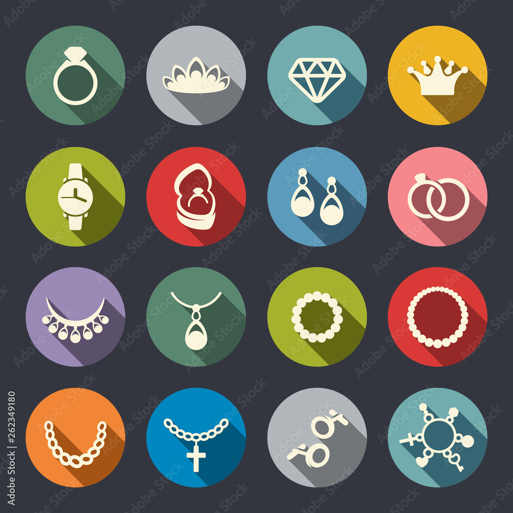 Jewellery icon set Stock Vector | Adobe Stock