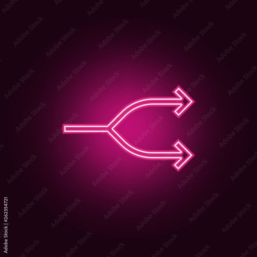 Two-way arrow symbol, arrow icon. Elements of Web in neon style icons ...