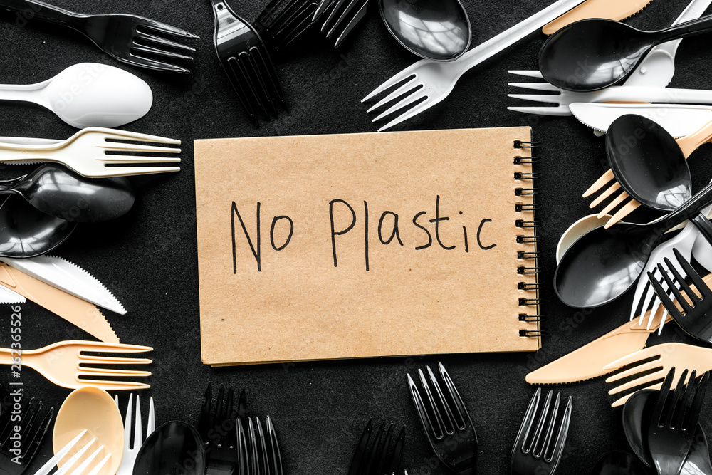 No plastic copy. Eco concept and injunction on the use of plastic ...