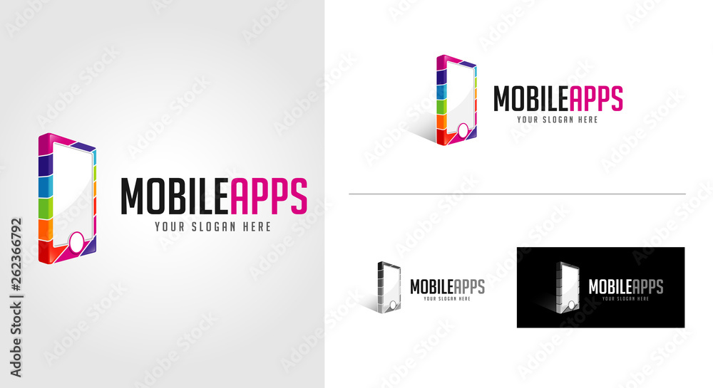 Mobile Apps Logo Template Stock Vector | Adobe Stock