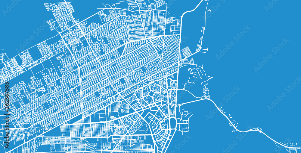 Urban vector city map of Cancun, Mexico Stock Vector | Adobe Stock