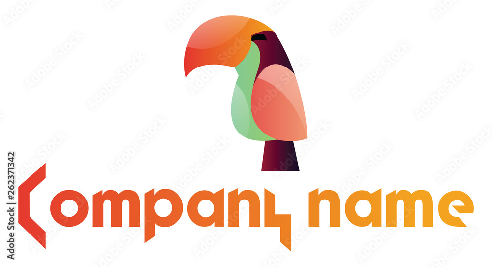 Colorful parot and blank text simple logo vector illustration on a ...